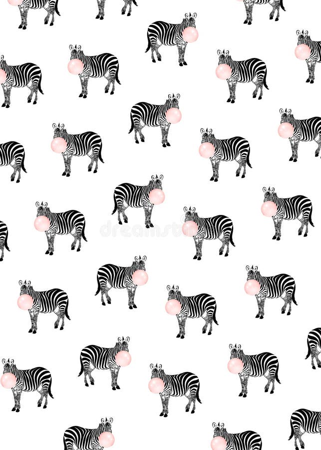 Cebras con los chicles stock de ilustración. Ilustración de safari ...