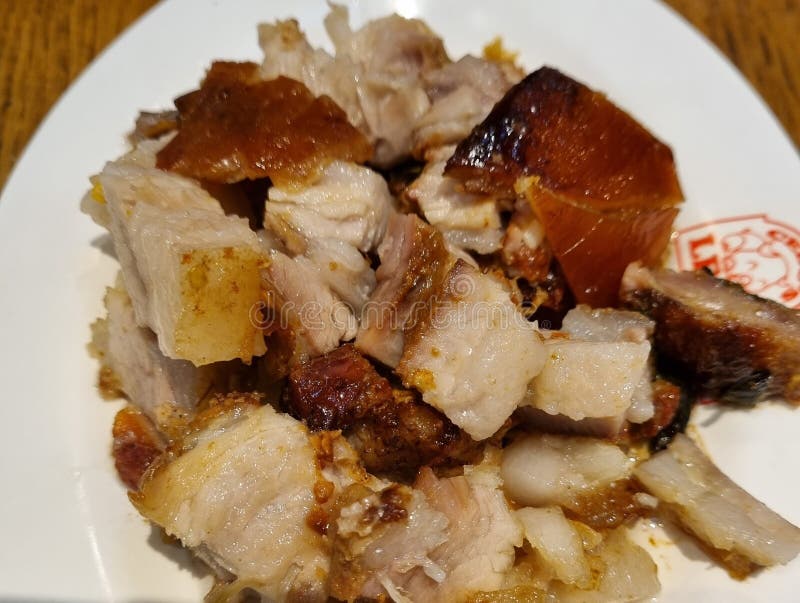 Cebu Lechon Boneless Served with Chili Sauce Stock Image - Image of ...