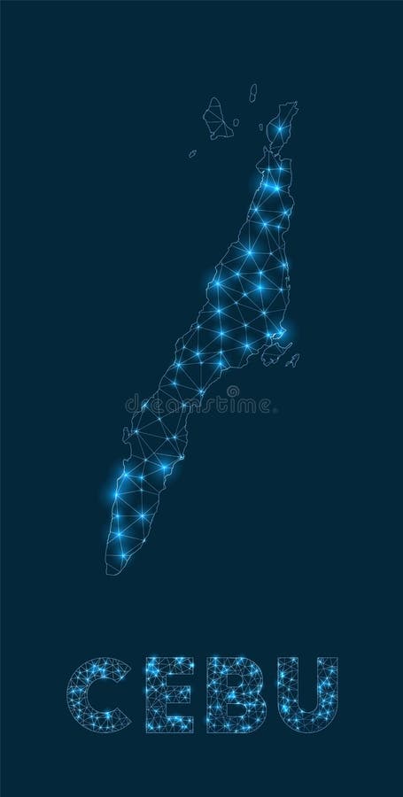 Cebu network map. stock vector. Illustration of island - 177425158