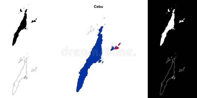 Cebu outline map stock vector. Illustration of tourism - 323860426