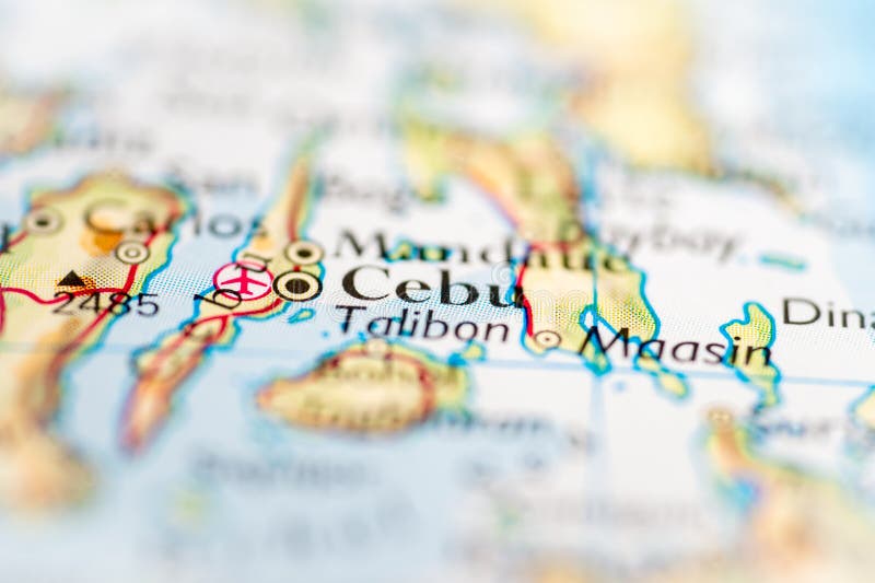 Cebu, Philippines Highlighted on a World Map Stock Image - Image of ...
