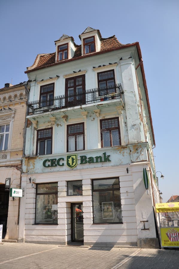 CEC Bank Building in Brasov Editorial Stock Photo - Image of eastern ...