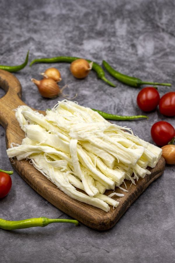 Cecil Cheese or String Cheese on a Dark Floor. Delicious Assortment of ...