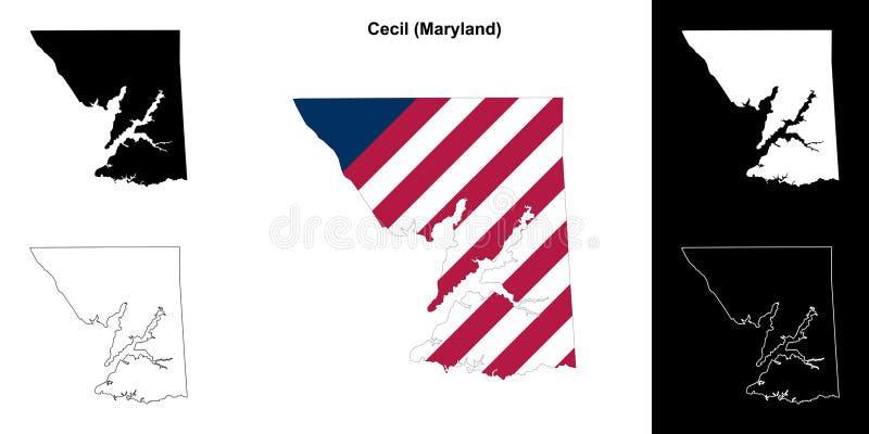 Cecil outline map stock vector. Illustration of silhouette - 323928794