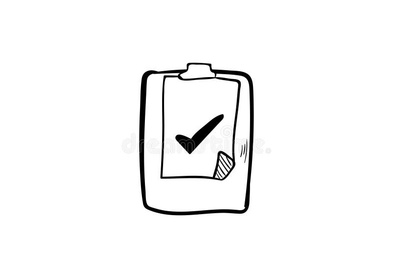 Checklist Doodle Icon Vector Simple Stock Illustration - Illustration ...