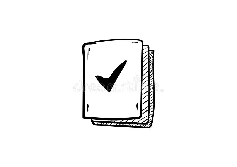 Checklist Doodle Icon Vector Simple Stock Illustration - Illustration ...