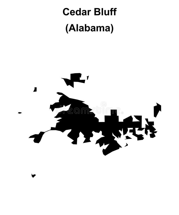 Cedar Bluff outline map stock vector. Illustration of city - 385900361