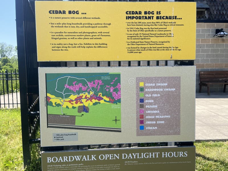 Cedar bog info sign Ohio editorial stock image. Image of information ...