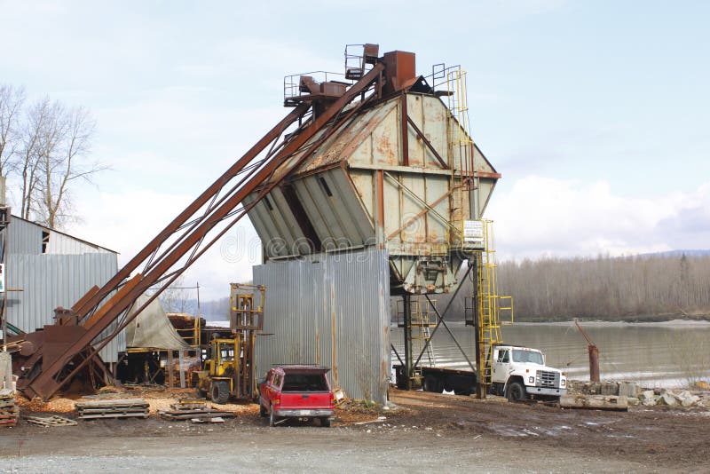 Cedar Chip Bin in a Lumber Yard Stock Image - Image of business, yard ...