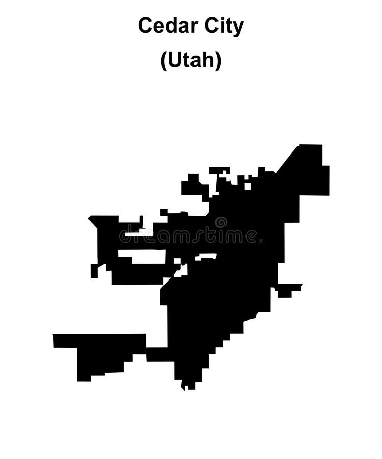 Cedar City outline map stock vector. Illustration of area - 357613218