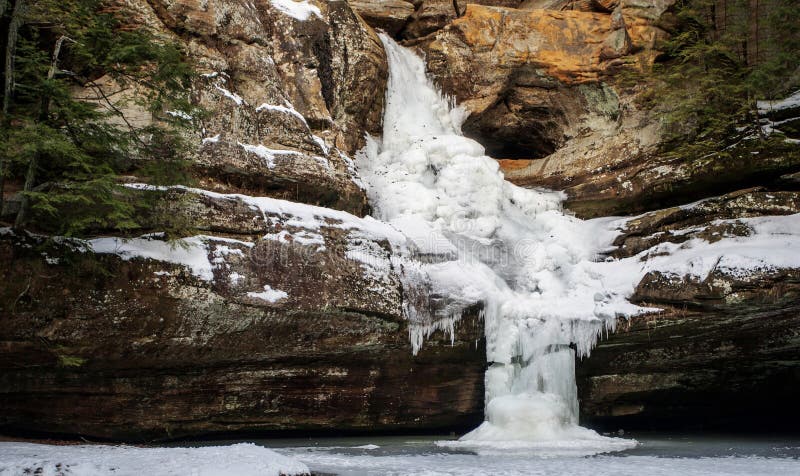 Cedar Falls Frozen in Winter, Hocking Hills State Park, Ohio Stock Photo - Image of season ...