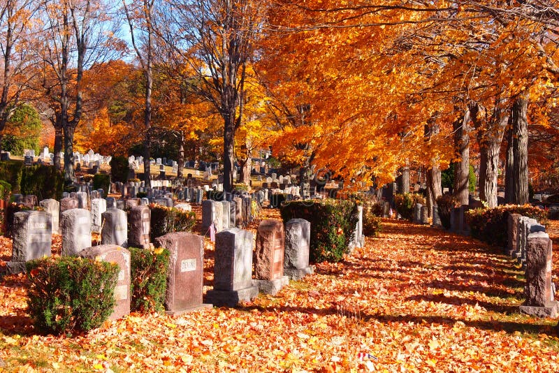 Cemetery on fall day stock image. Image of fall, cemetery - 62942333