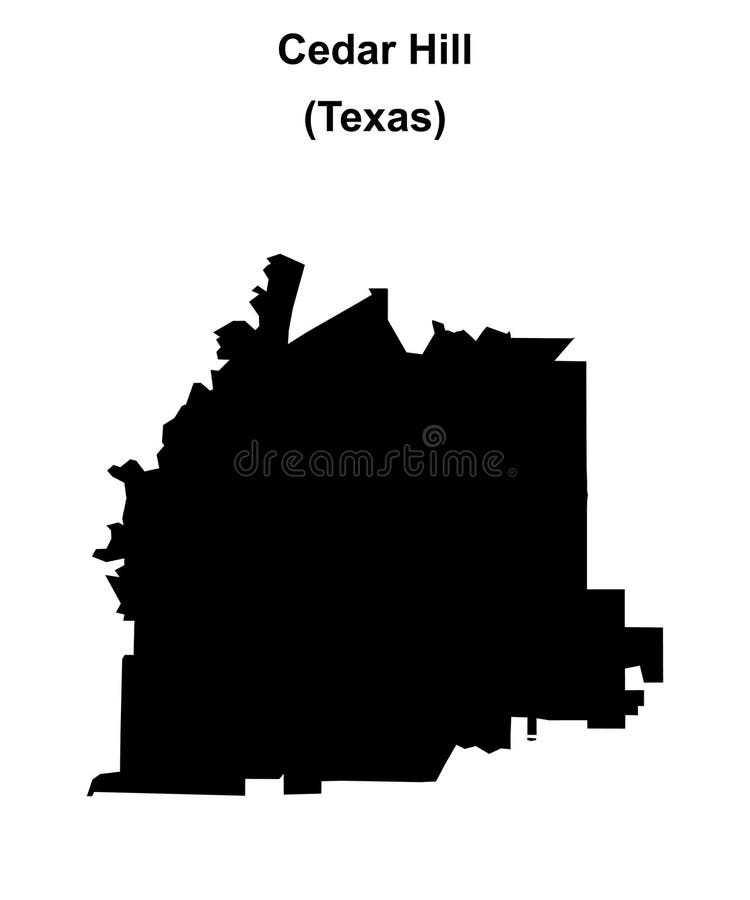 Cedar Hill outline map stock vector. Illustration of cartography ...
