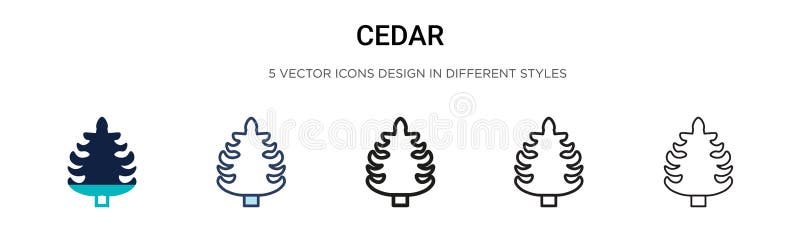Cedar Icon in Filled, Thin Line, Outline and Stroke Style. Vector ...
