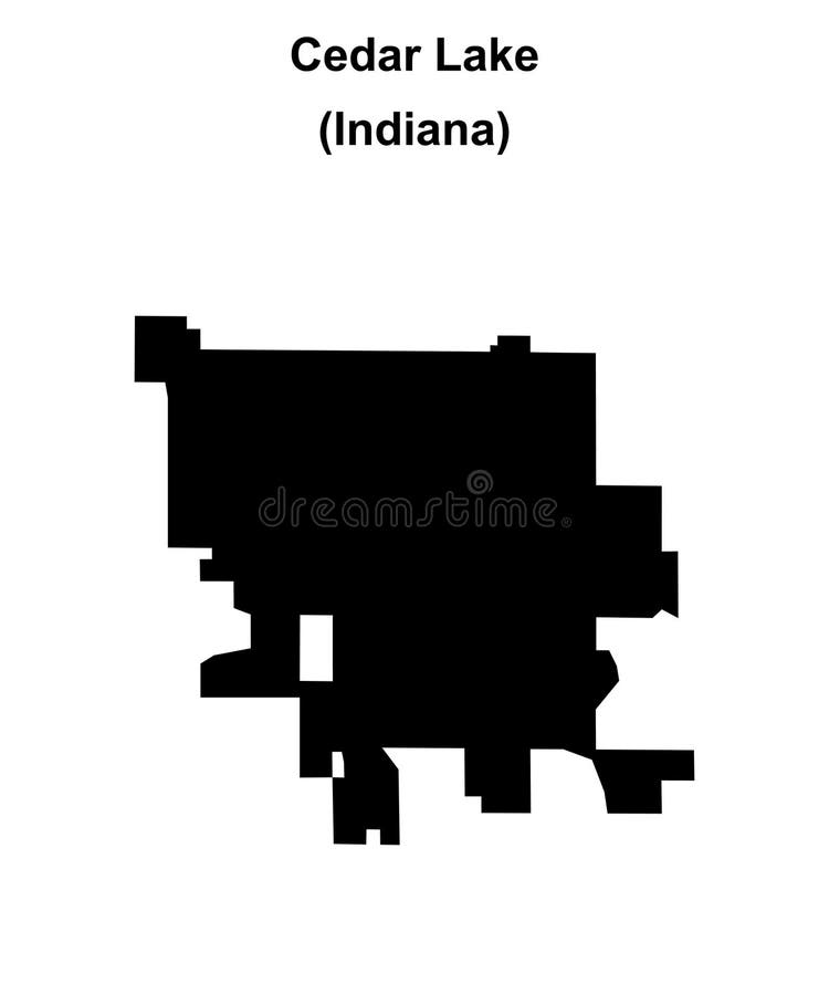 Cedar Lake outline map stock vector. Illustration of silhouette - 357279728