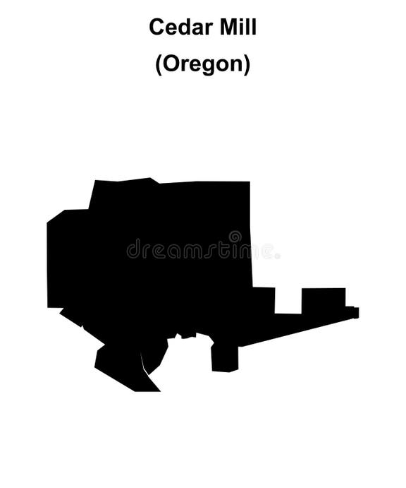 Cedar Mill outline map stock vector. Illustration of cedar - 357530220