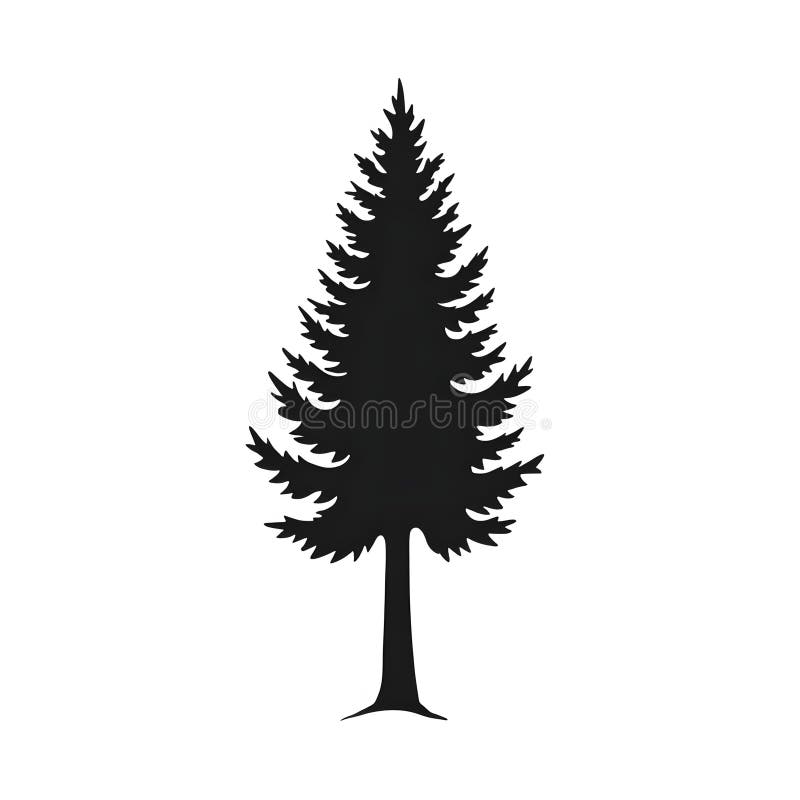 Cedar Tree Black Colour Silhouette Vector Stock Illustration ...