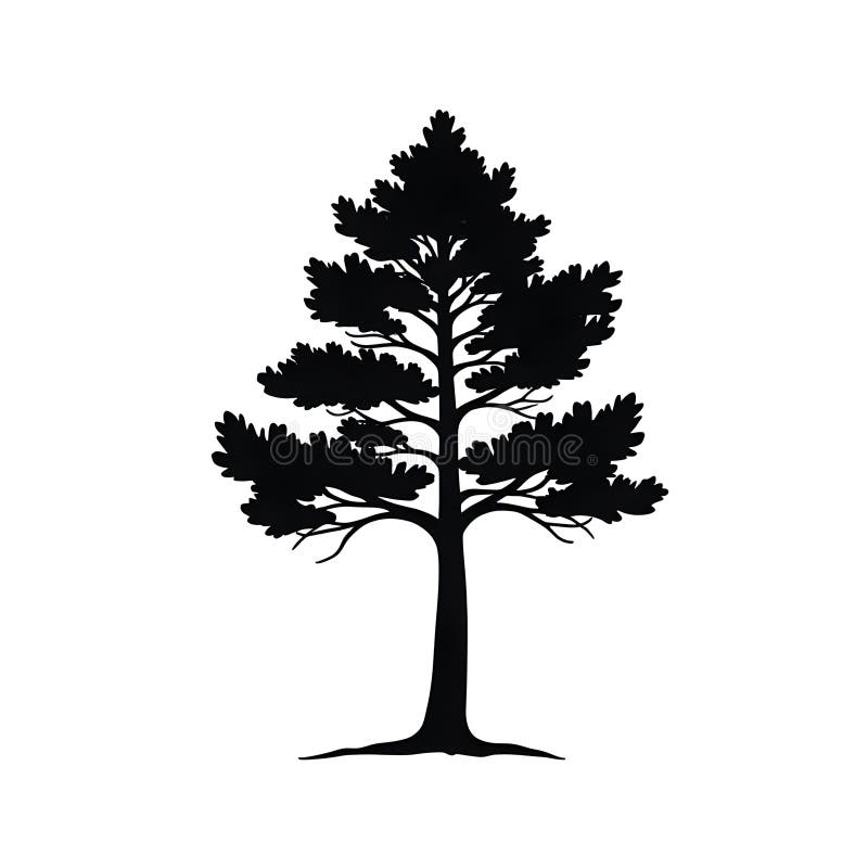 Cedar Tree Black Colour Silhouette Vector Stock Illustration ...