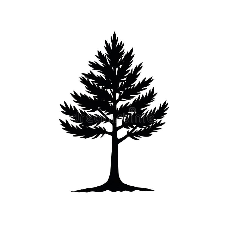 Cedar Tree Black Colour Silhouette Vector Stock Illustration ...