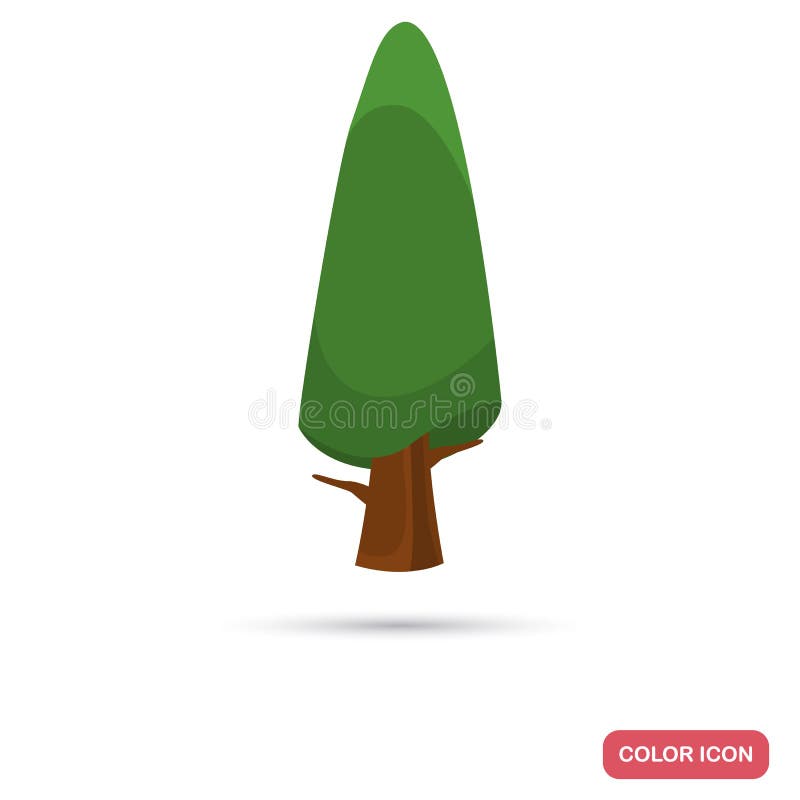 Cedar Tree Color Flat Icon for Web and Mobile Design Stock Illustration ...