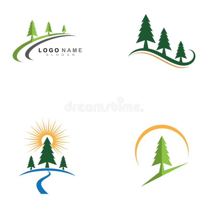 Cedar Tree Logo Template Illustration Design Stock Vector ...