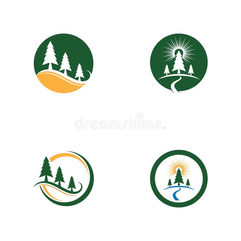Cedar Tree Logo Template Illustration Design Stock Vector ...