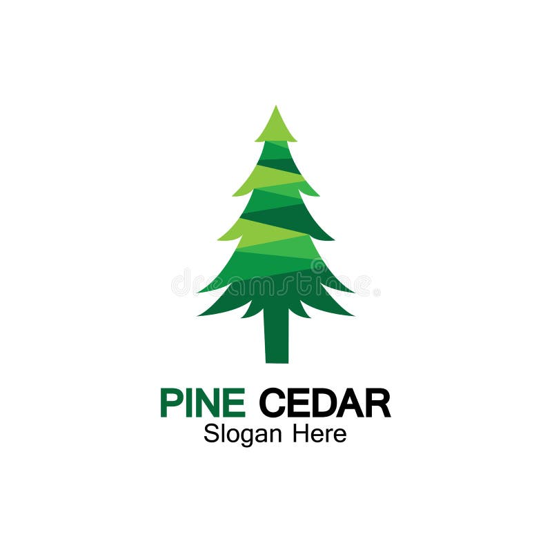 Cedar Tree Logo Template Vector Icon Design Stock Illustration ...