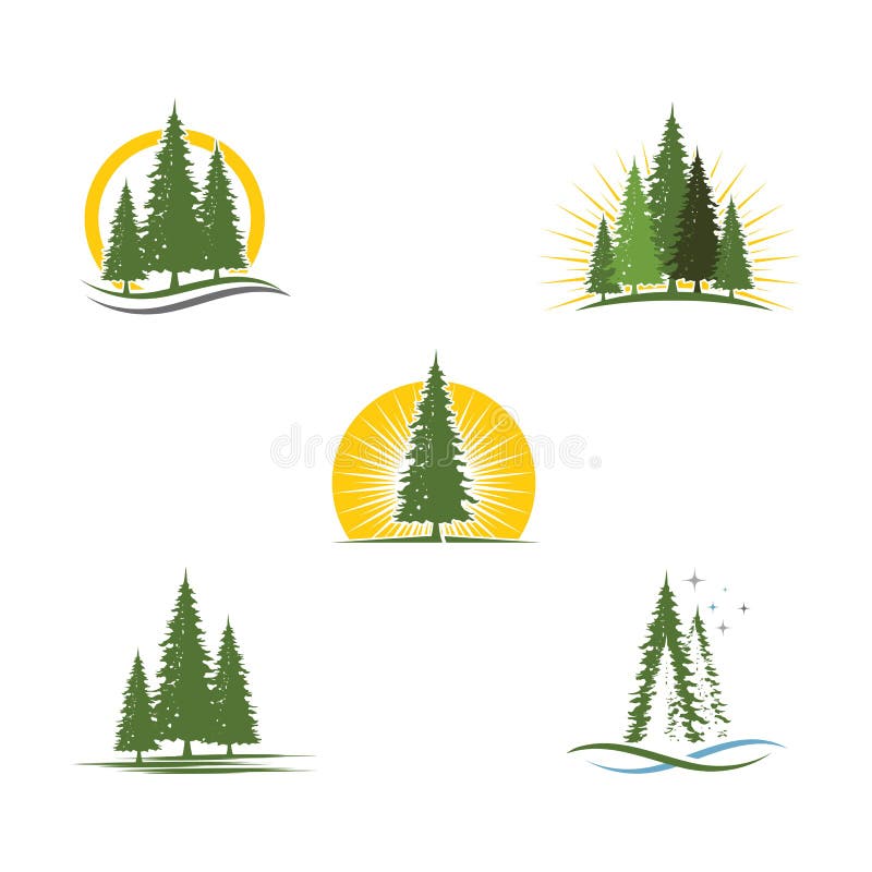 Cedar Tree Logo Template Vector Icon Stock Illustration - Illustration ...