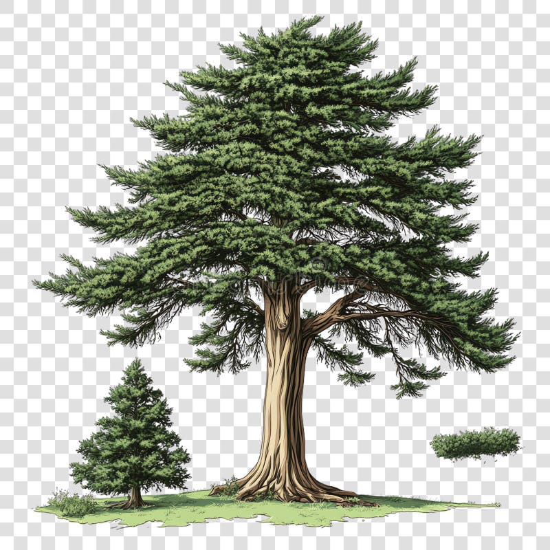 Cedar tree set stock illustration. Illustration of seascape - 341466412