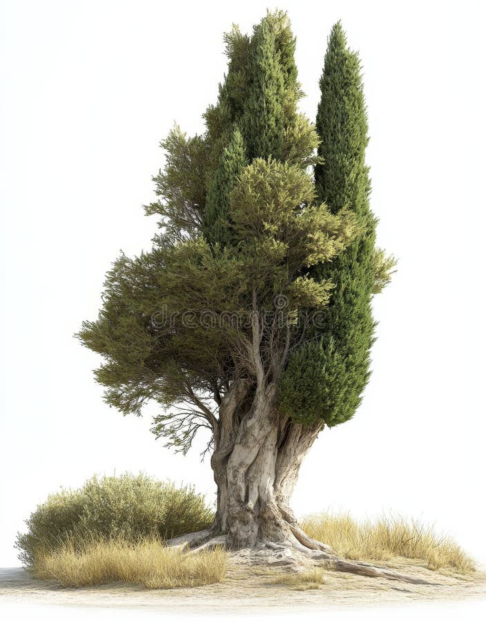 A Cedar Tree Stands Tall, Showcasing Its Vibrant Green Needles Against ...