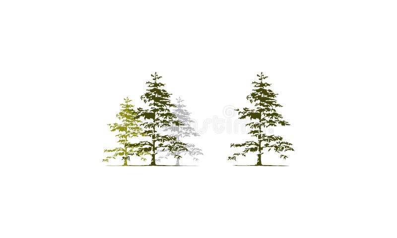 Cedar Tree Template Set stock vector. Illustration of icon - 110791980