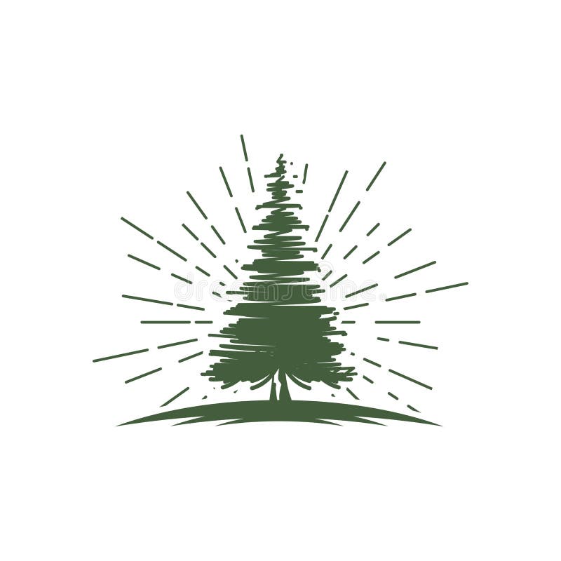 Cedar Tree Vector Icon Illustration Stock Vector - Illustration of ...