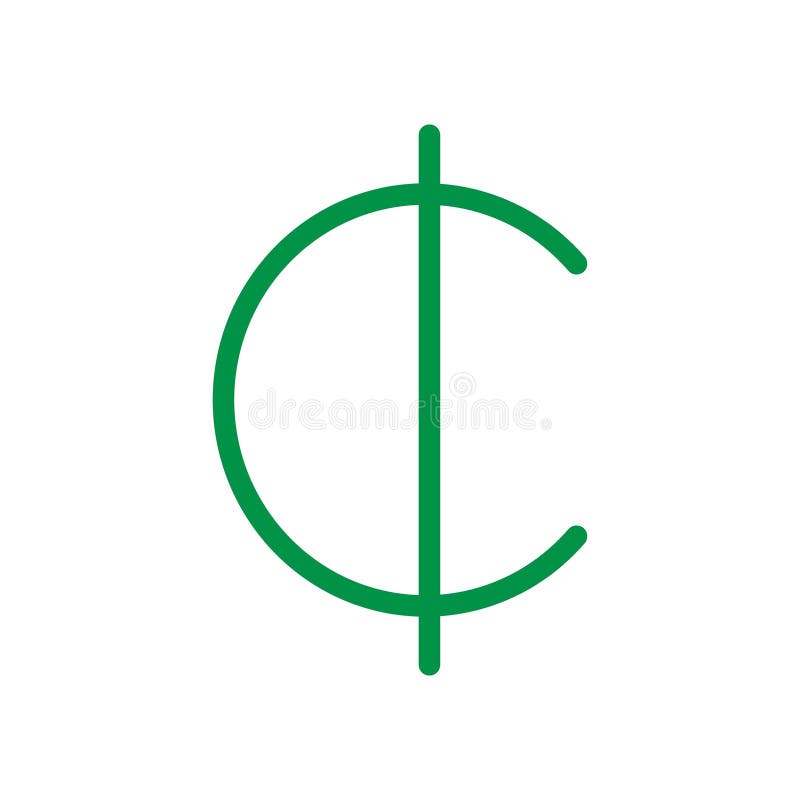 Cedi Icon Thin Outline Art Symbol Stock Vector - Illustration of ...