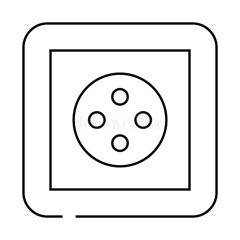 Cee 7 5 Socket Line Icon Vector Illustration Stock Illustration ...