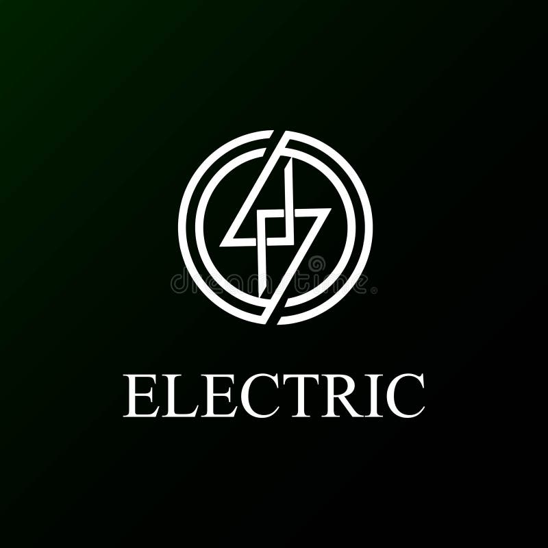 Simple Minimalist Circle Power Energy Electric Logo Design Stock Vector ...