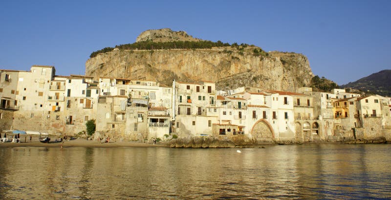 Cefalu town waterfront stock image. Image of residence - 5724531