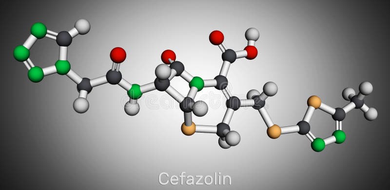 Cefazolin Antibiotic Drug Molecule (cephalosporin, First Generation ...