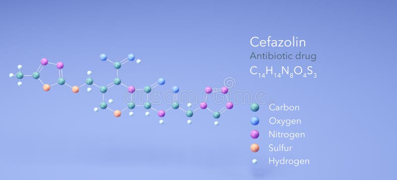 Cefazolin Molecule, Molecular Structures, Cefazoline, 3d Model ...