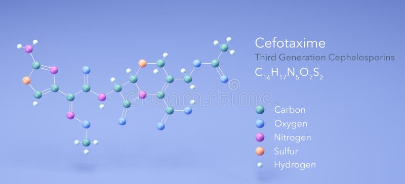 Cefotaxime Molecule, Molecular Structures, Third Generation ...