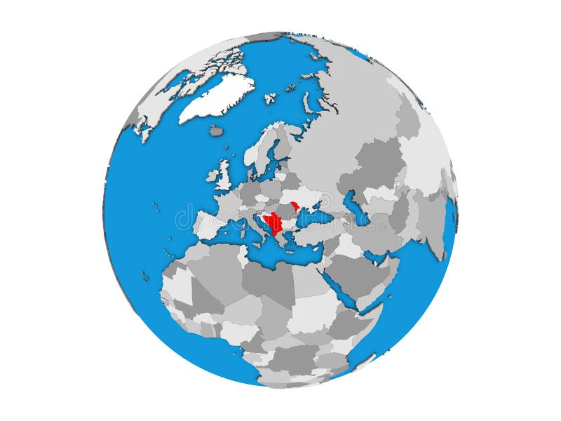 Map of CEFTA Countries with Flags on Globe Stock Illustration ...
