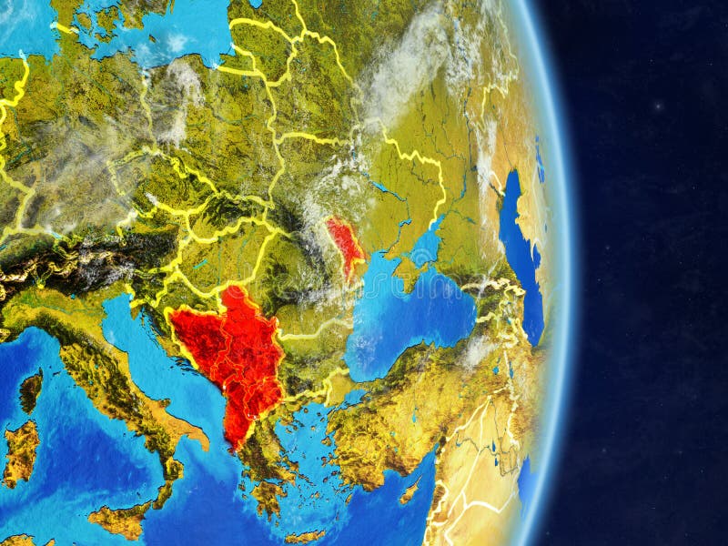 Map of CEFTA Countries with Flags on Globe Stock Illustration ...