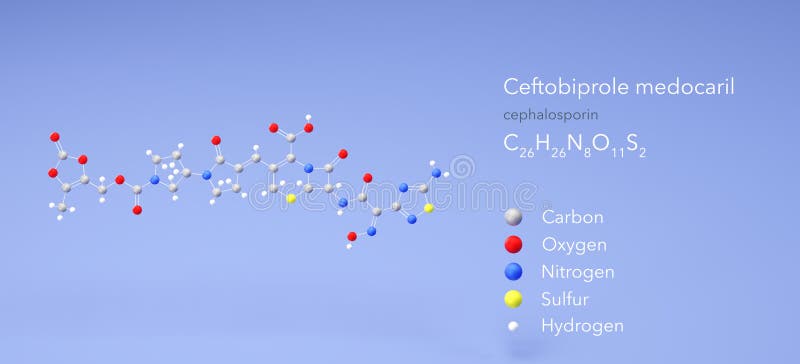 Ceftobiprole Molecular Structure, 3d Model Molecule, Fifth-generation ...