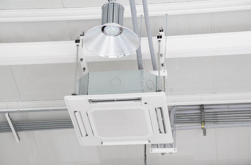 Ceiling Type Hanging Air Conditioner Unit Stock Image - Image of flow ...