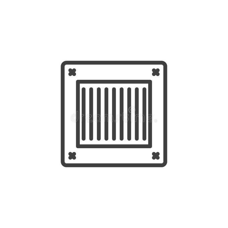 Ceiling Air Conditioner Line Icon Stock Vector - Illustration of ...