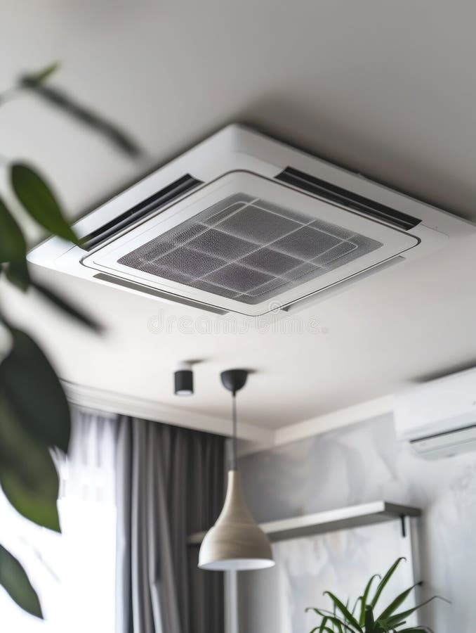 Ceiling Air Conditioner Unit Stock Photo - Image of conditioner, hvac ...