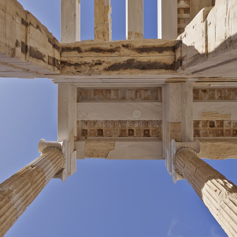 Ceiling of Ancient Greek Building Stock Photo - Image of archeology ...
