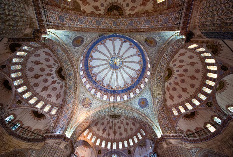 Ceiling of the Blue Mosque stock photo. Image of ornament - 56727336