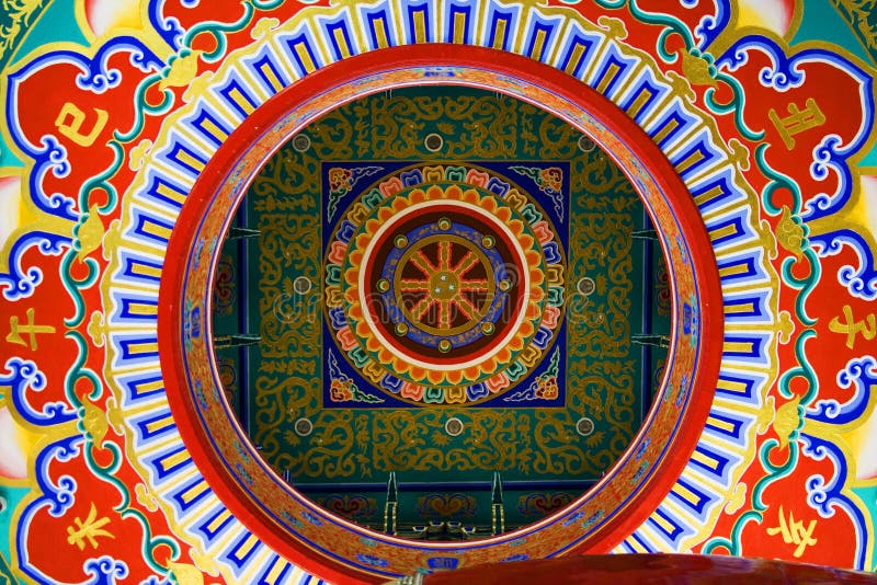 Ceiling in Chinese Temple, Thailand Stock Photo - Image of shrine ...