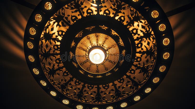 Ceiling circle lights stock illustration. Illustration of ambient ...