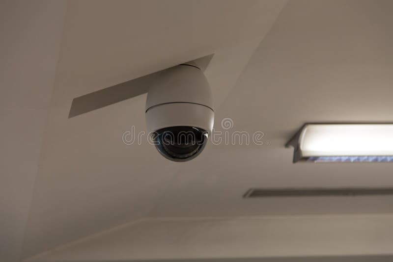 Ceiling Circular Camera for Video Surveillance Stock Image - Image of ...